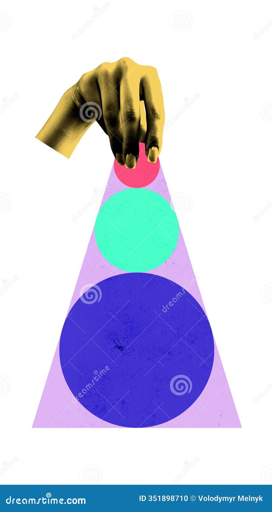 Creative Abstract Image of Hand Picking Small Circle from Pyramid ...