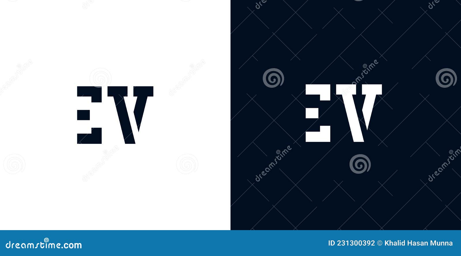 Creative Abstract Initial Letter EV Logo Stock Vector - Illustration of ...