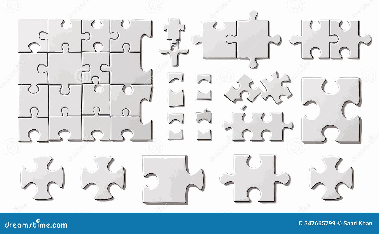 Creative Abstract Jigsaw Puzzle Square Design for Graphic Projects ...