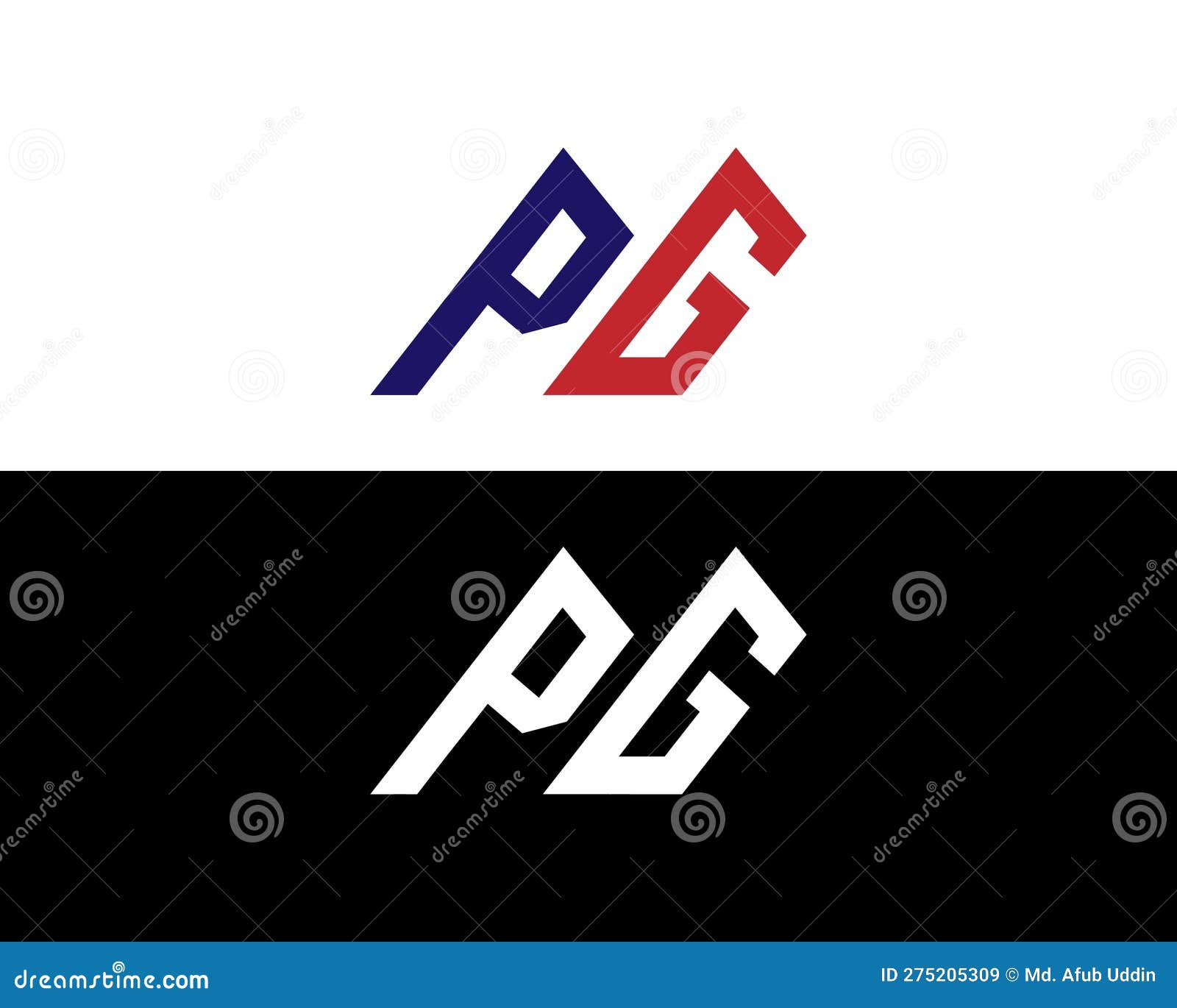 Creative Abstract Letter PG Logo Icon Design Stock Vector ...