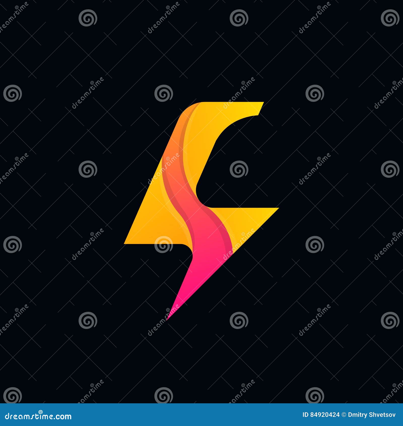 Creative Abstract Lightning Logo Icon Sign Vector Design Stock Vector ...