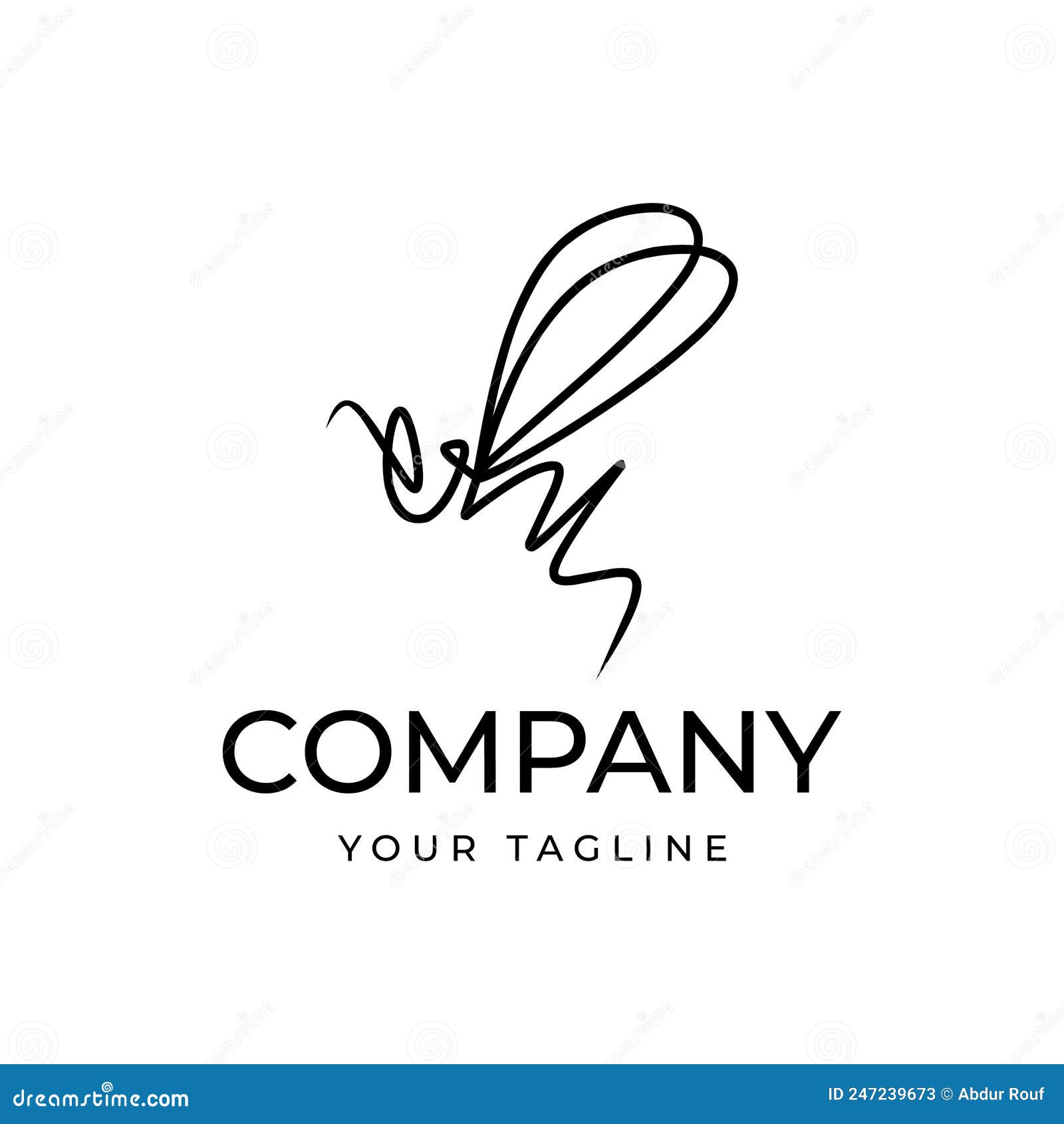 Abstract Line Art Bee Logo Design Stock Vector - Illustration of ...
