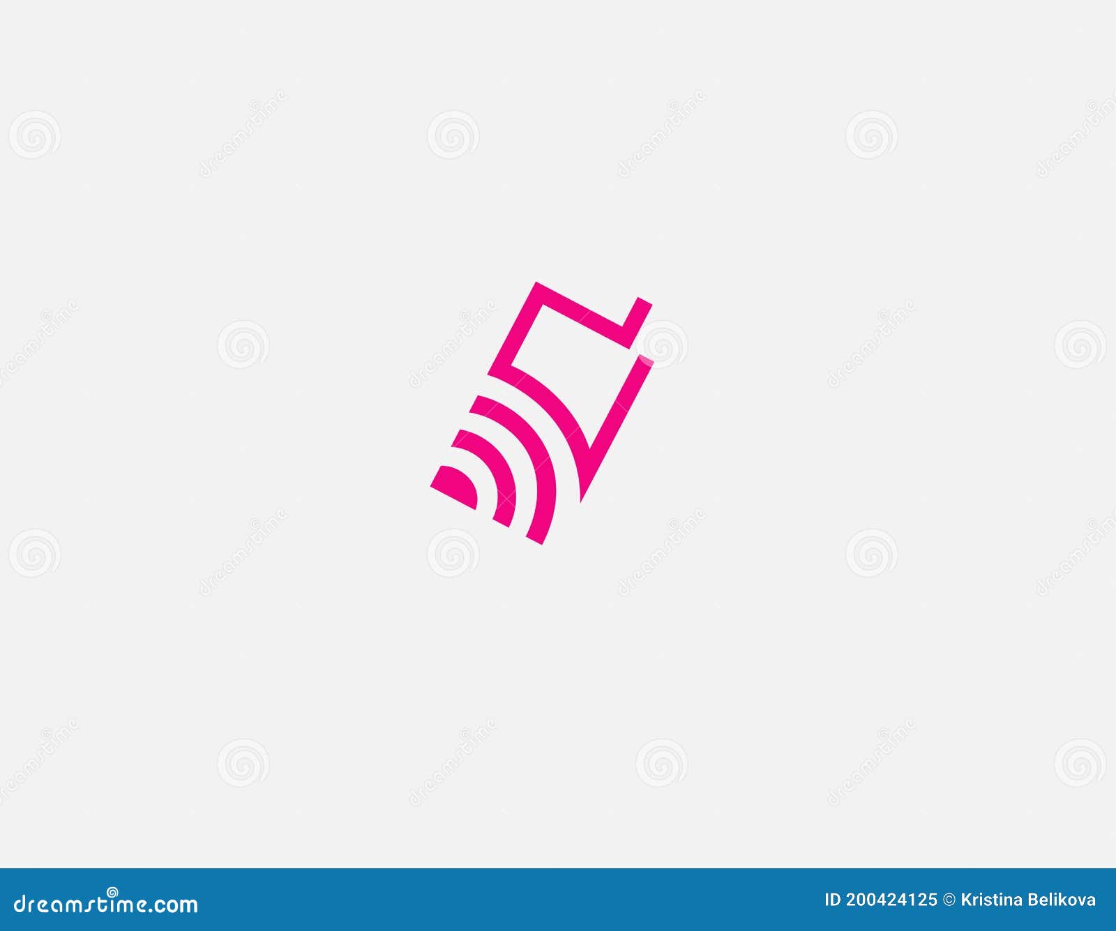 Creative Abstract Linear Bright Logo Icon Phone and Wi-fi for Company ...