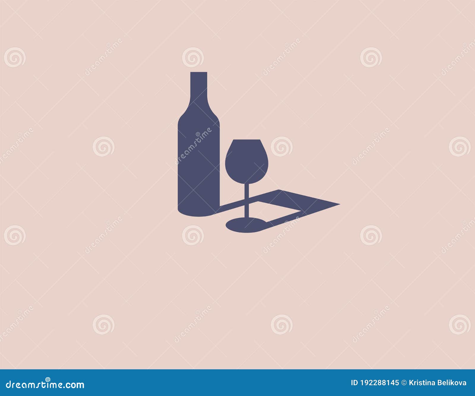 Creative Abstract Logo Icon Bottle and Glass, Shadow in the Form of ...