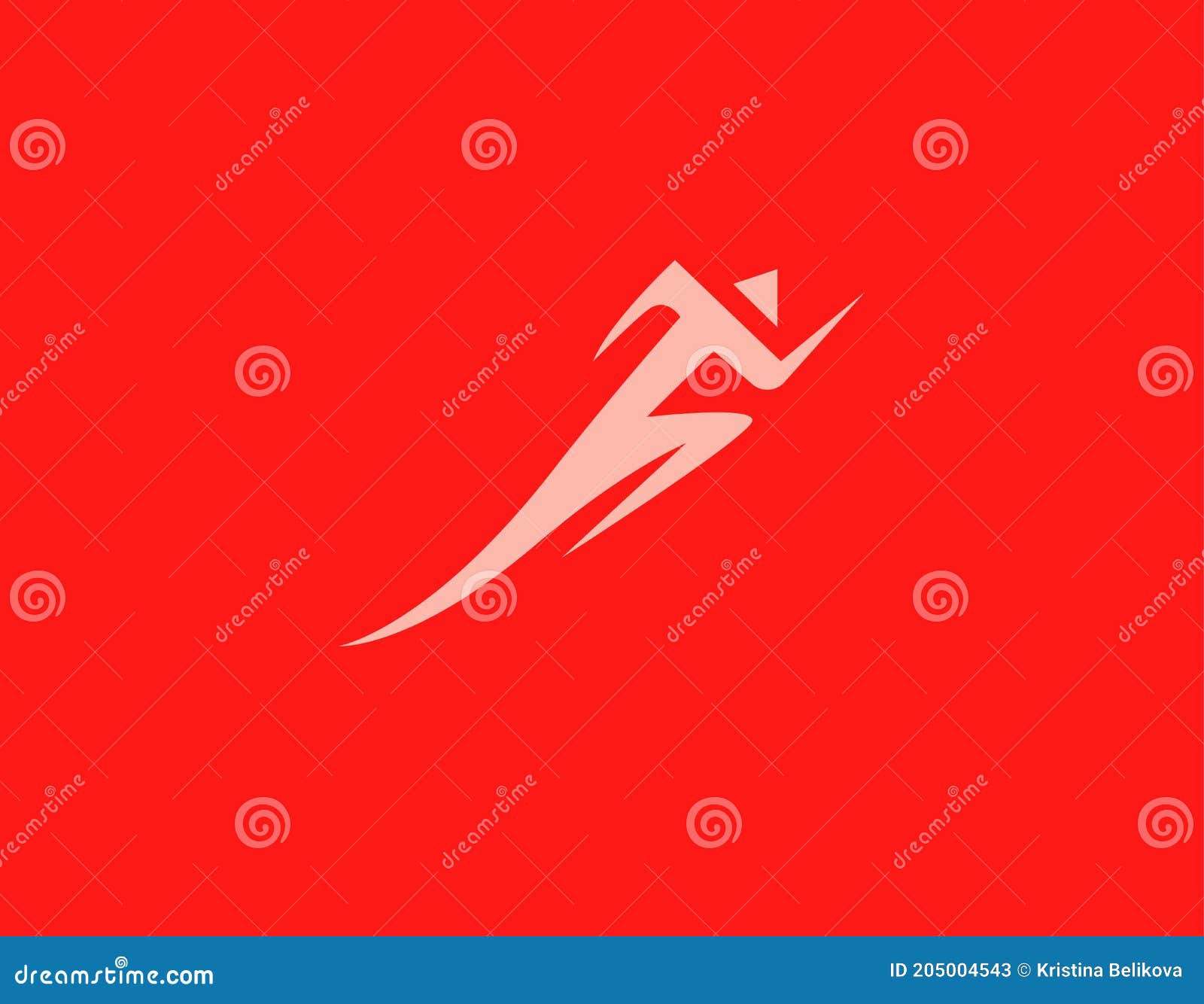 Abstract Logo Icon Running Man on a Red Background Sport Stock Vector ...