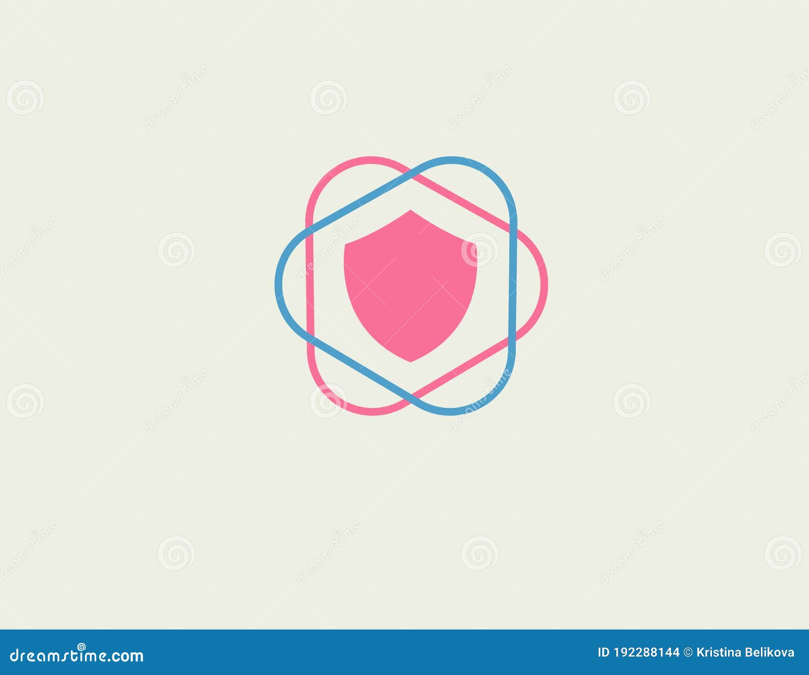 Creative Abstract Logo Icon Shield and Geometric Linear Shapes Around ...