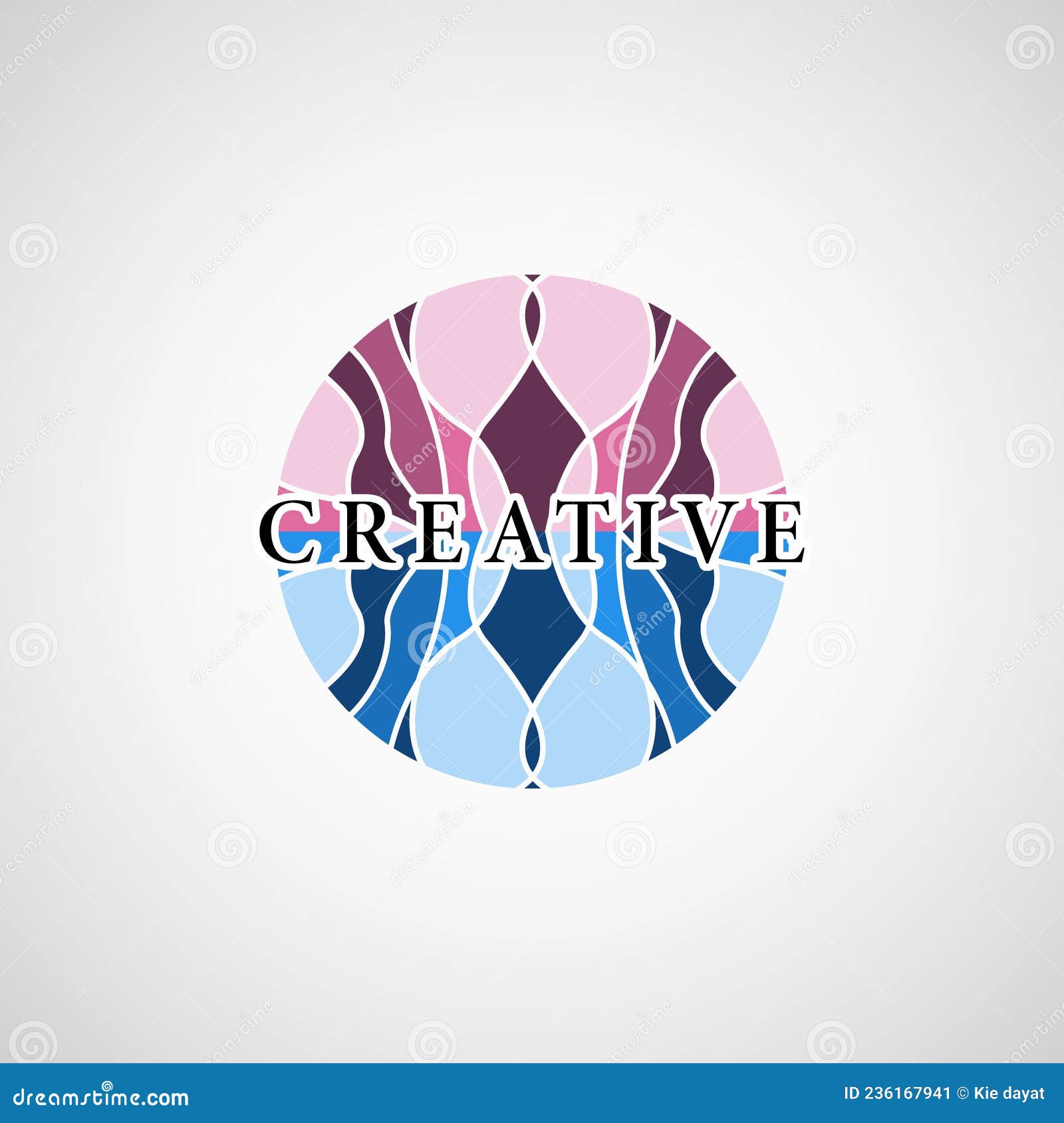 Creative Abstract Logo Reflecting Mirror Shape with Flat Style ...