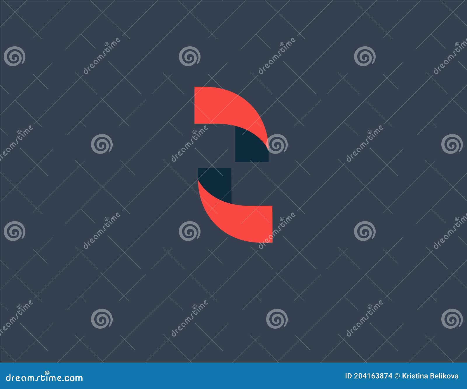 Abstract Logo of Two Geometric Identical Shapes for Your Company Stock ...