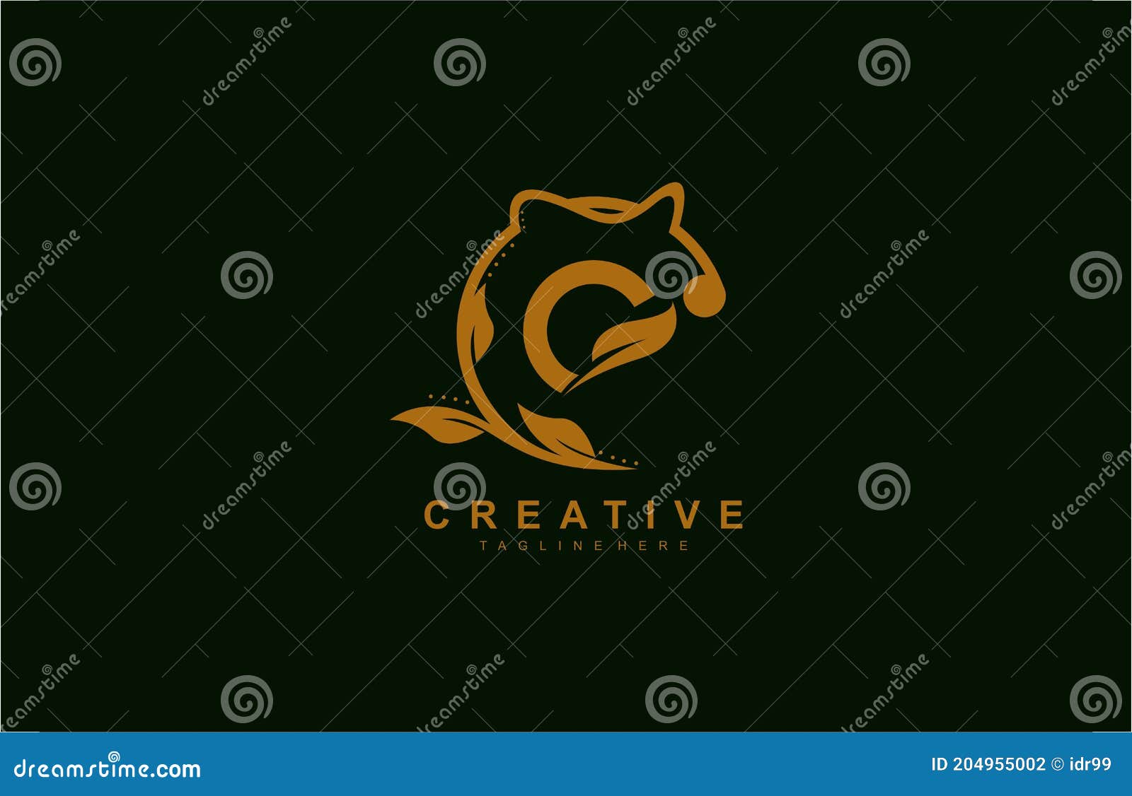 Creative Abstract Logogram Rounded Shape Stock Illustration ...