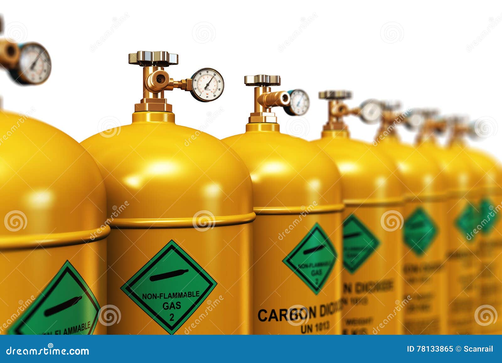 Row of Liquefied Carbon Dioxide Industrial Gas Containers Stock ...