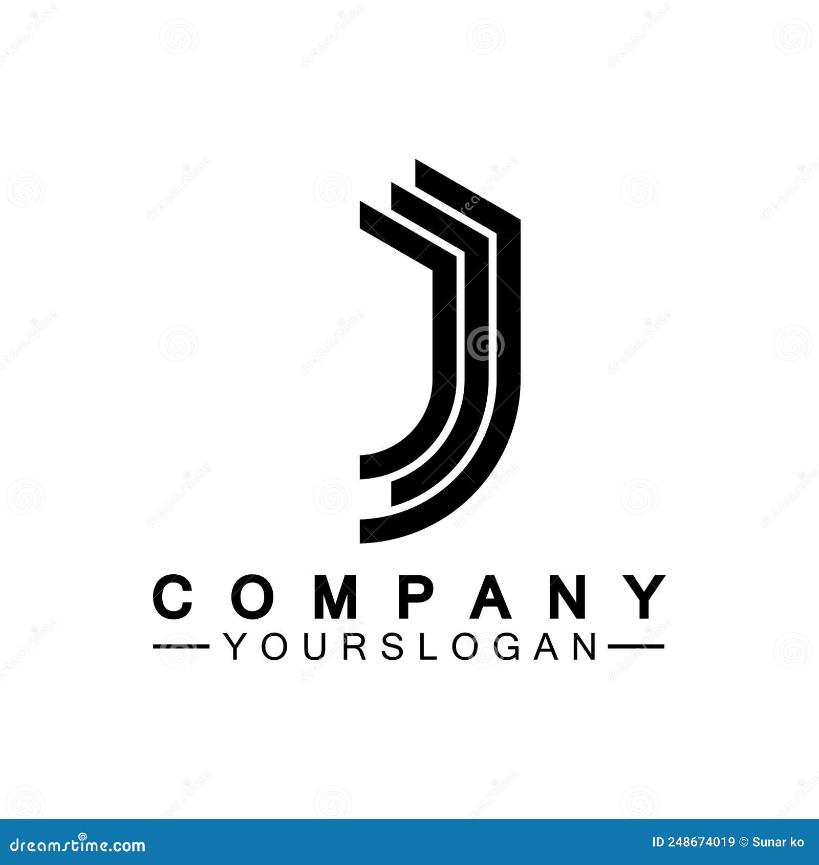 Creative Abstract Monogram Letter J Logo Icon Design Stock Vector ...