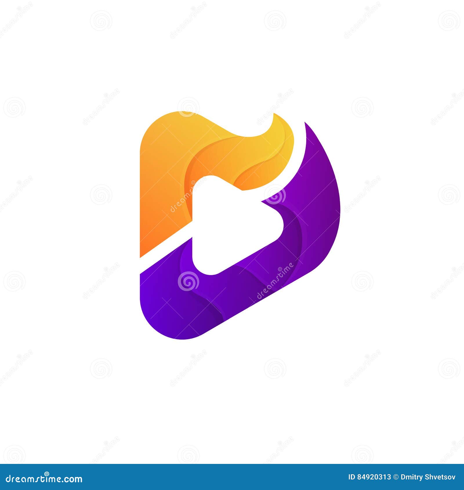 Creative Abstract Music Icon Play Sign Vector Logo Design Stock Vector ...