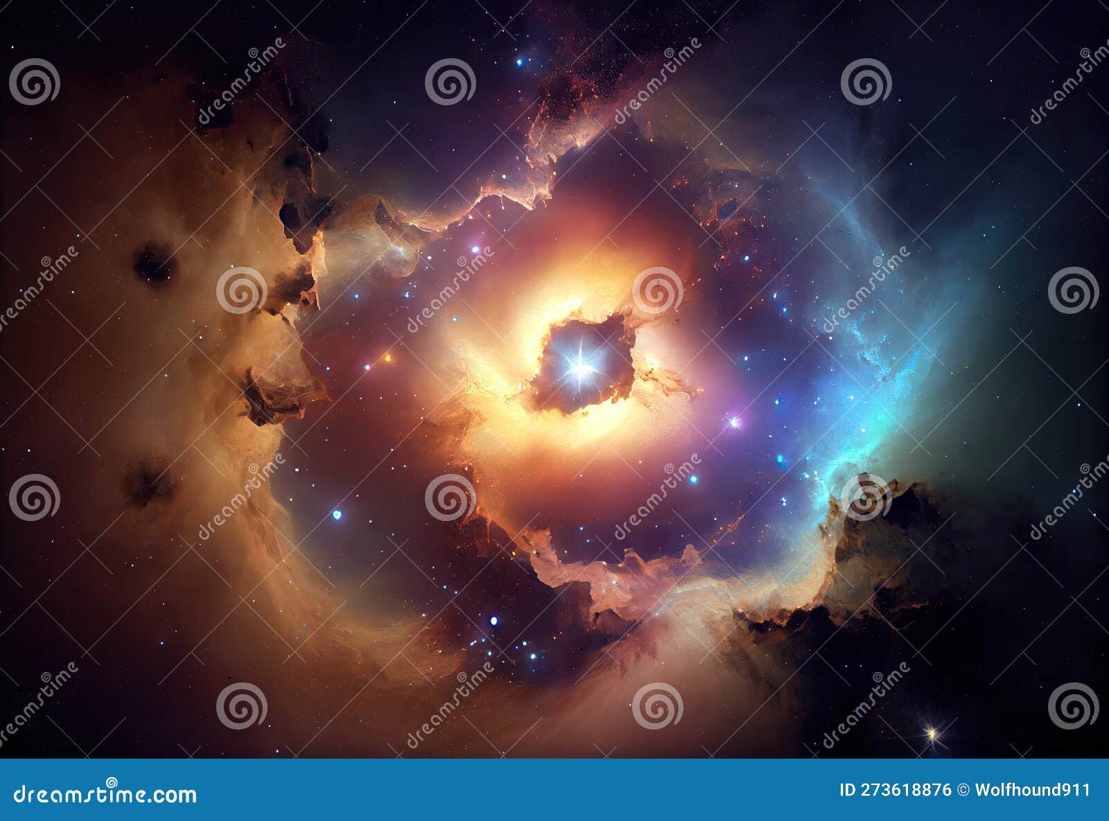 Creative Abstract Particles Background. Space Nebula Start Burst ...