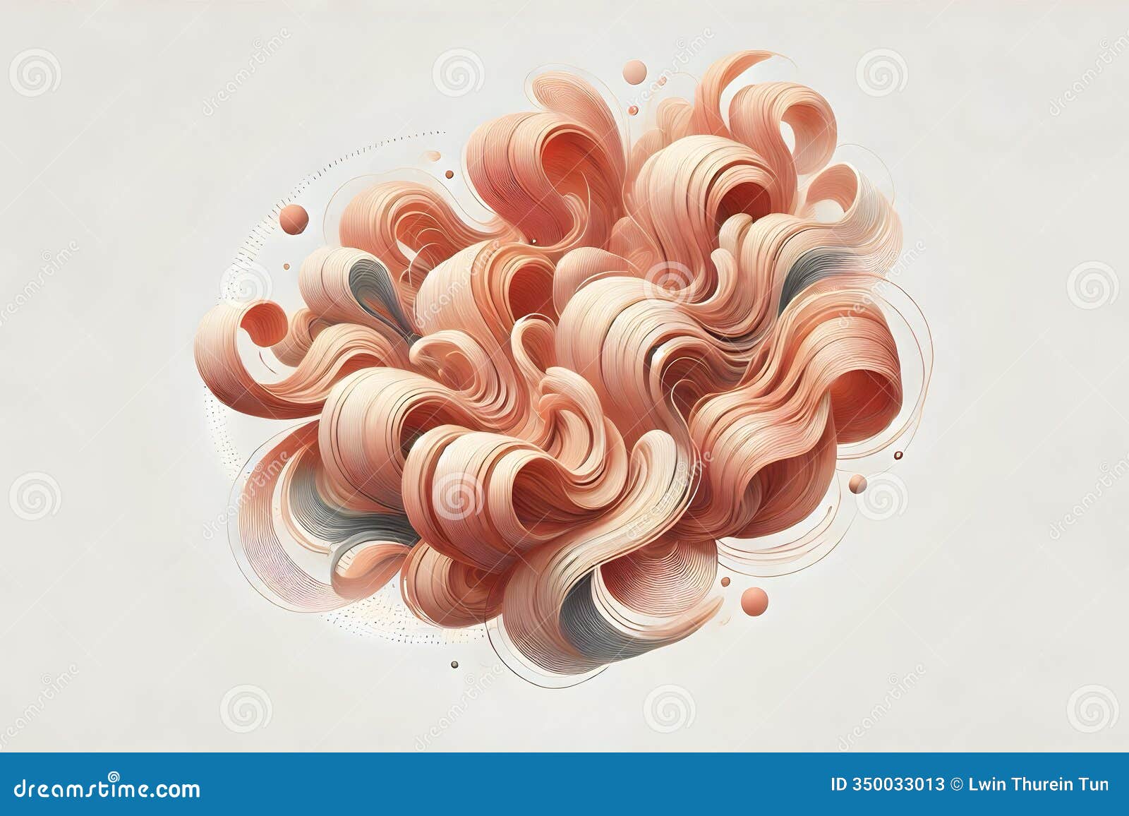 Creative and Abstract Peach Color PNT Waves Isolated on White ...