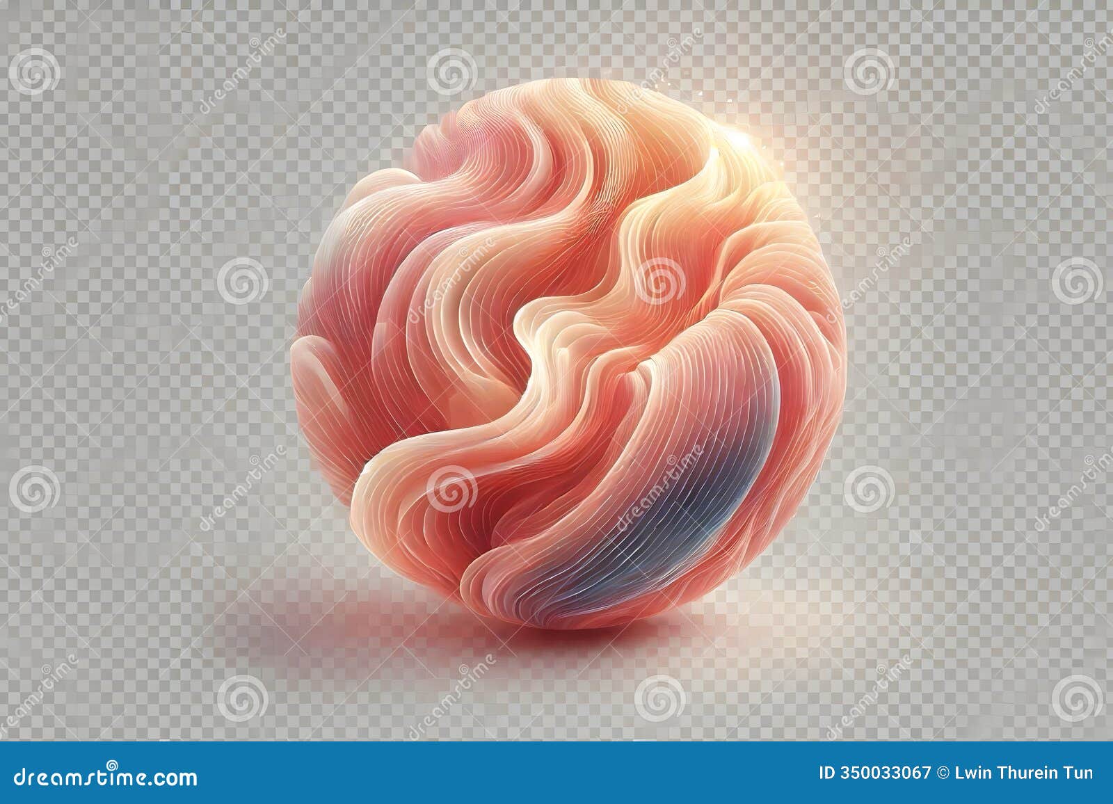 Creative and Abstract Peach Color PNT Waves Isolated on White ...