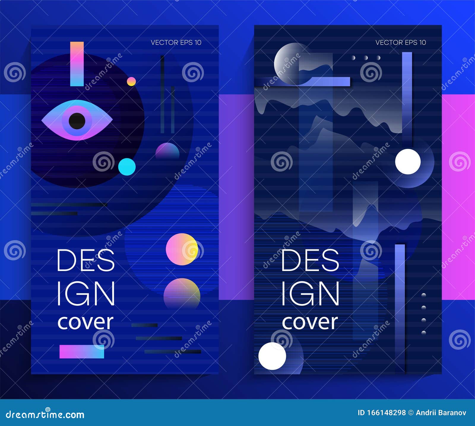 Creative Abstract Posters Set Stock Vector - Illustration of ...