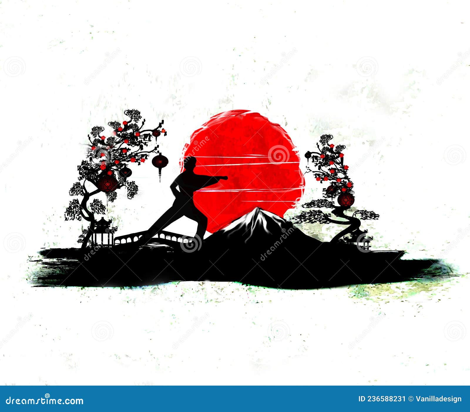 Creative Abstract Illustration of Karate Fighter Stock Illustration ...