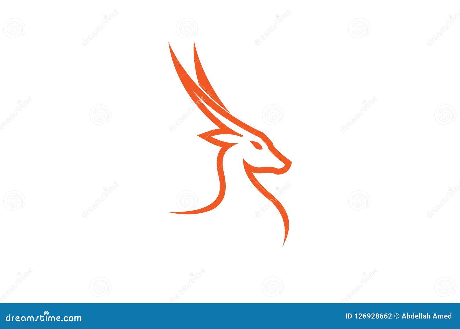 Creative Abstract Red Deer Head Logo Stock Vector - Illustration of ...
