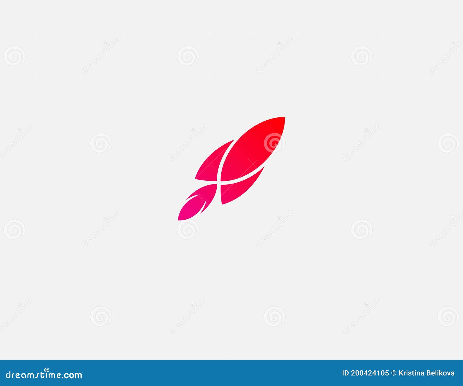 Creative Abstract Red and Pink Rocket Logo Icon for Company Stock ...