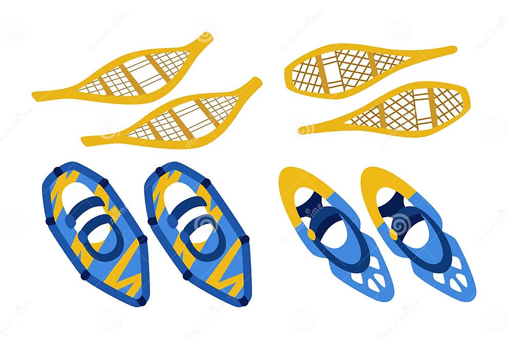 Creative Abstract Snowshoes Set Vector Illustration. Stock Vector ...