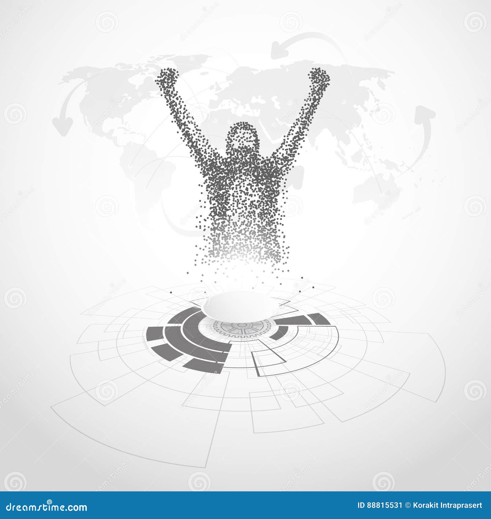 Creative Abstract Successful Man from Dot Stock Vector - Illustration ...