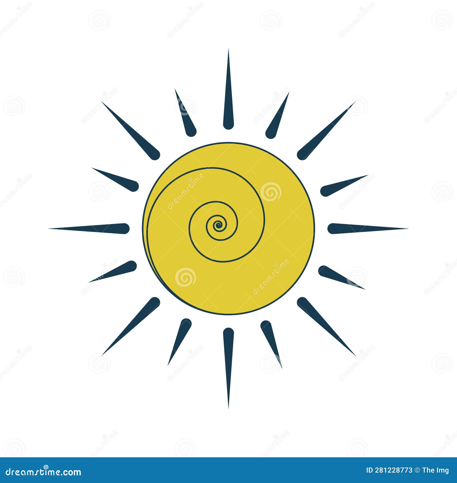 Creative Abstract Sun Flat Line Color Isolated Vector Object Stock ...