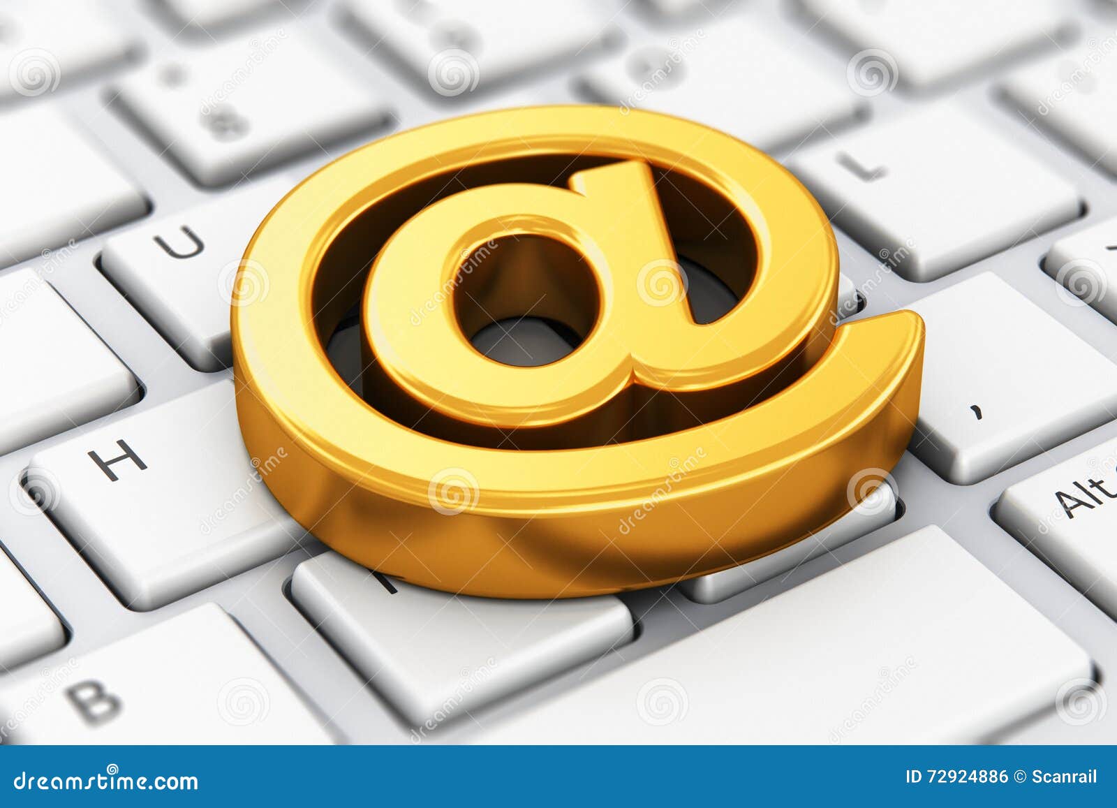 Email at Symbol on Computer Keyboard Stock Illustration - Illustration ...