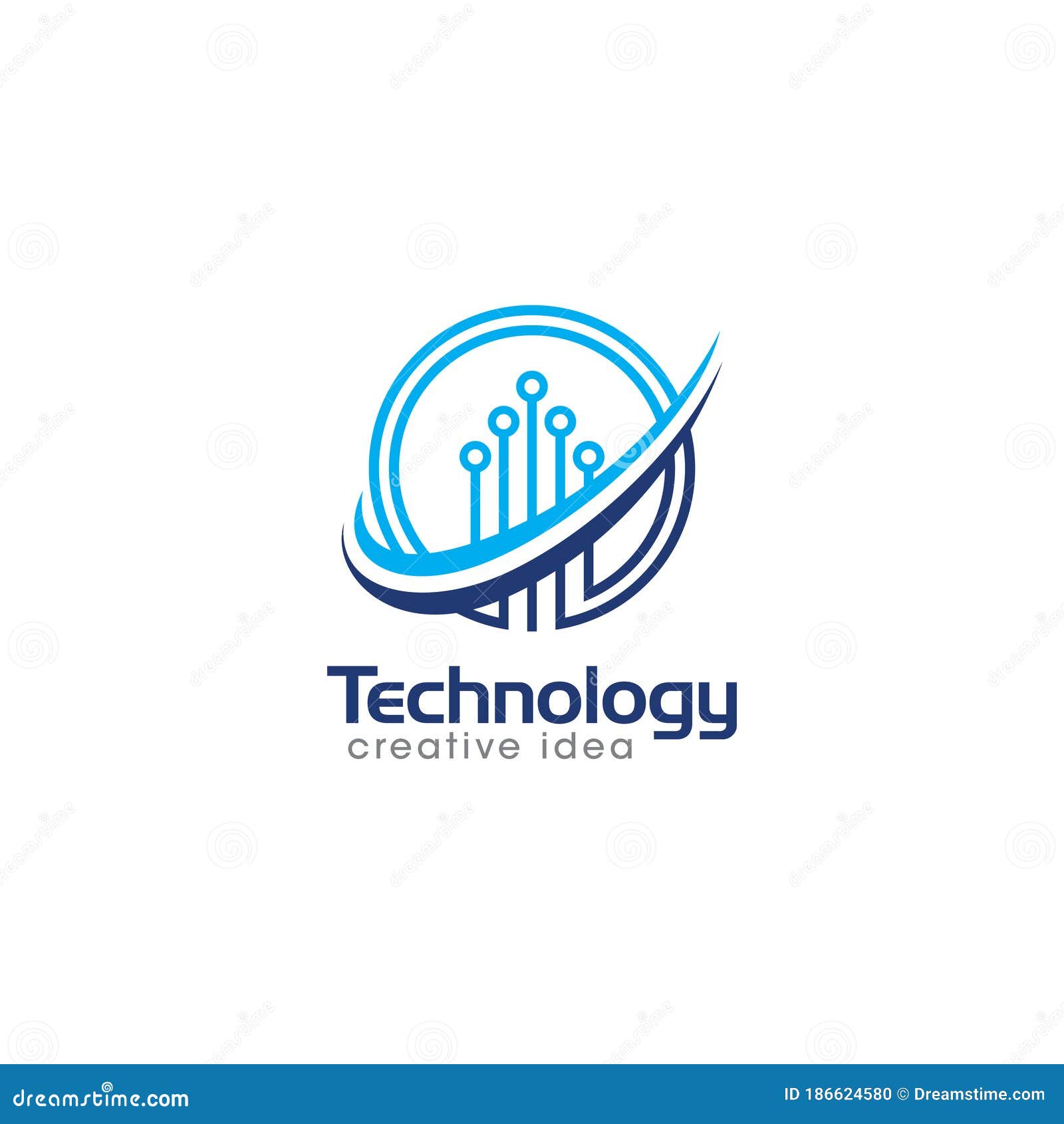 Creative Abstract Technology Concept Logo Design Template Stock Vector ...