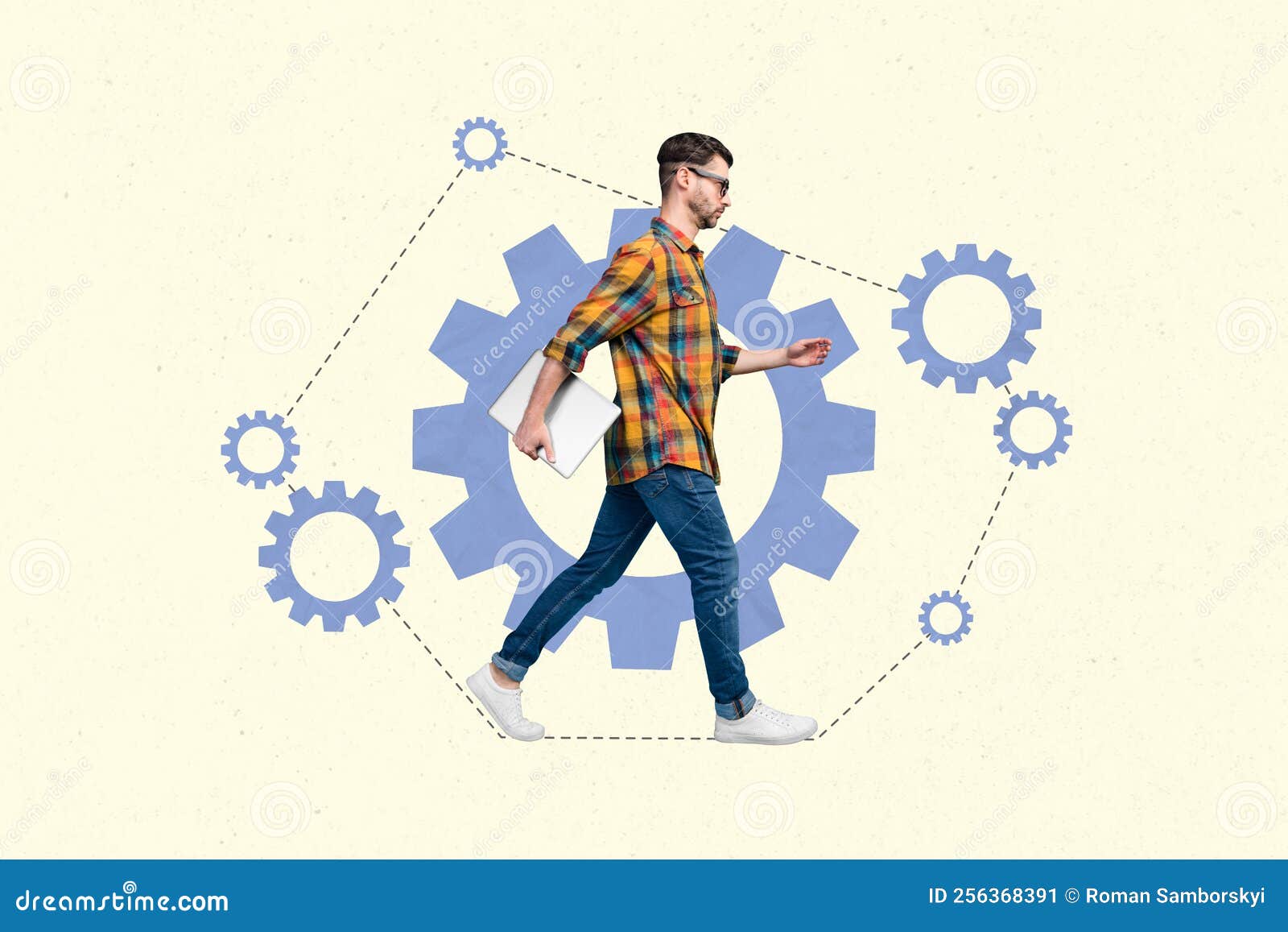 Creative Abstract Template Collage of Intelligent Programmer Engineer ...