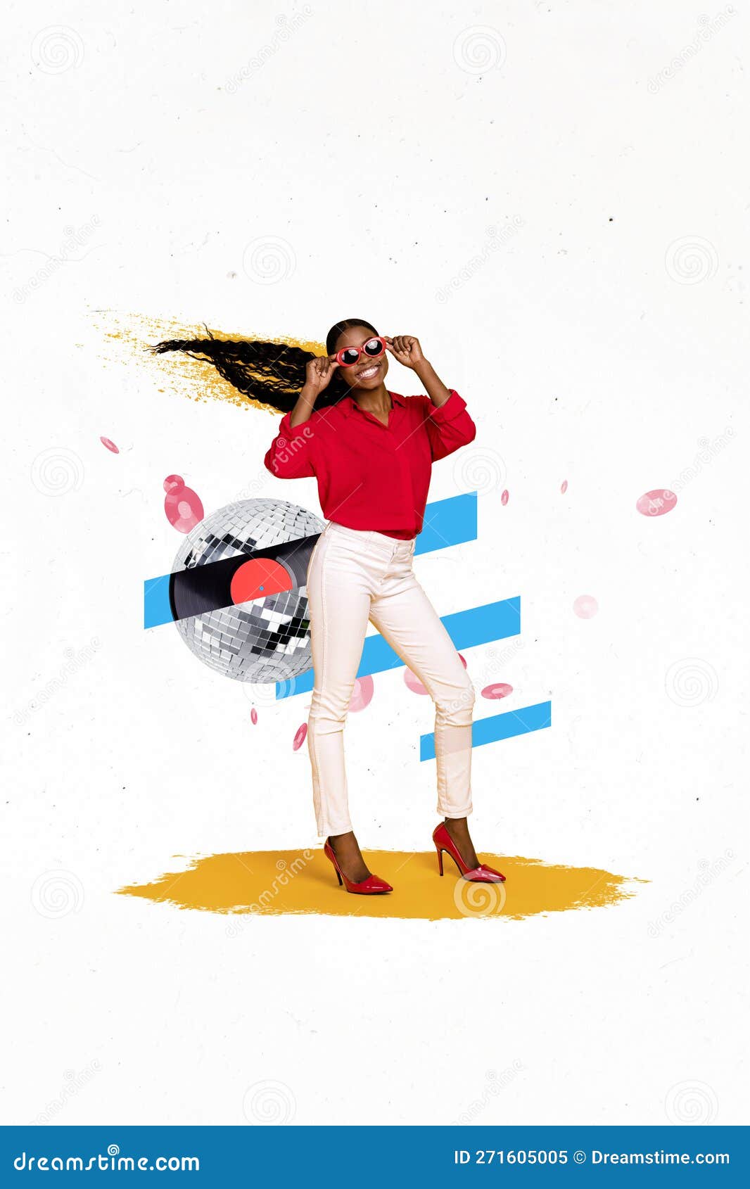 Creative Abstract Template Graphics Collage Image of Cool Confident ...