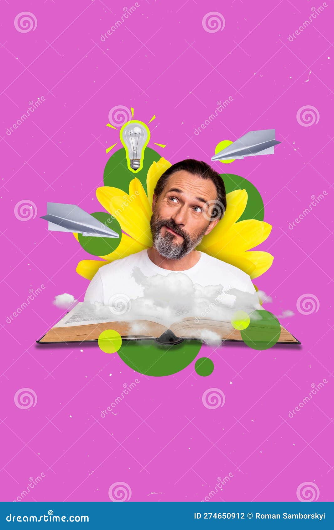 Creative Abstract Template Graphics Collage Image of Doubtful Unsure ...