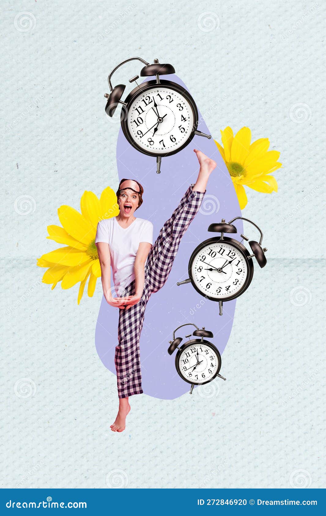 Creative Abstract Template Graphics Collage Image of Funny Funky Lady ...