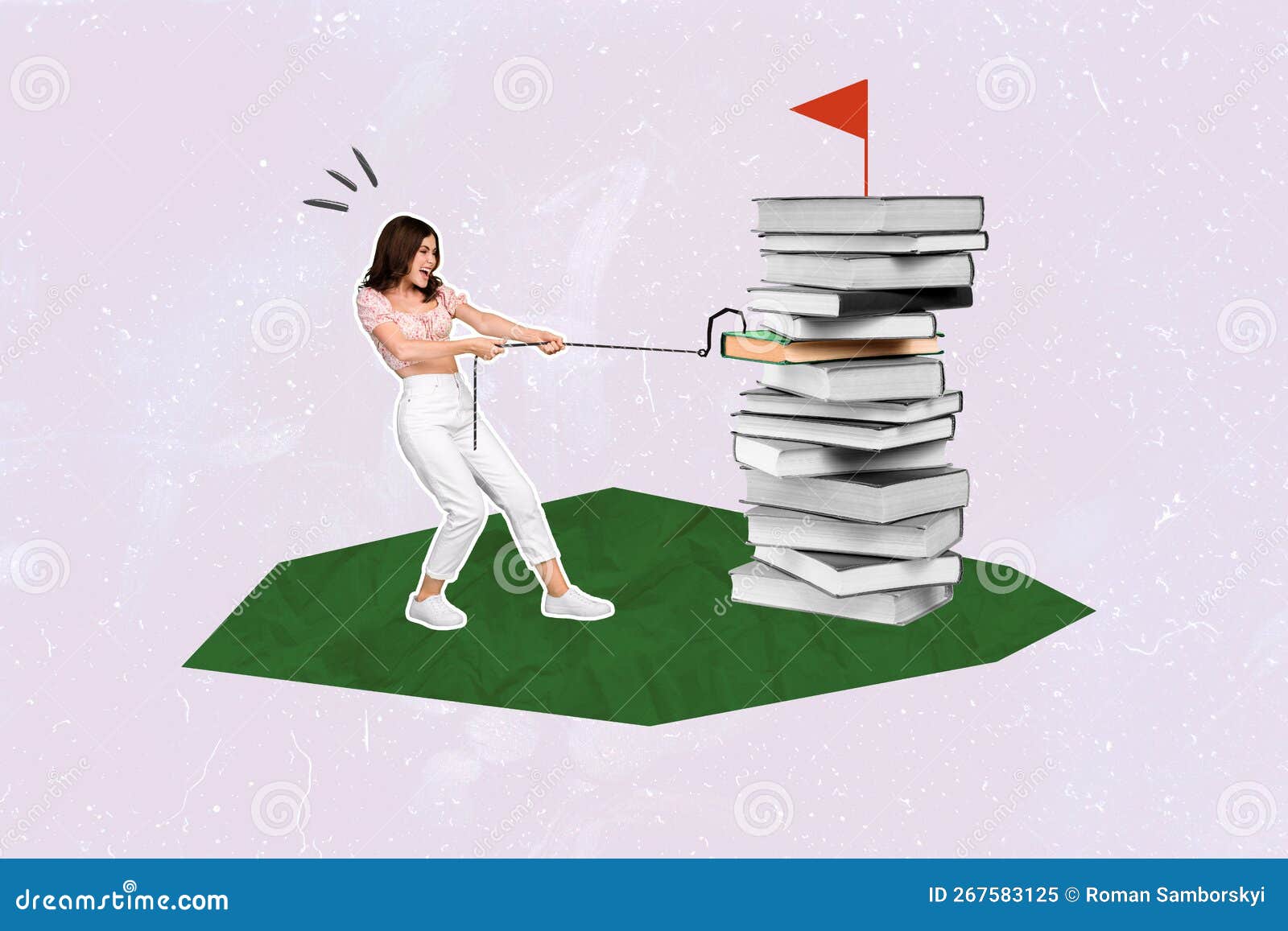 Creative Abstract Template Graphics Collage Image of Purposeful Lady ...