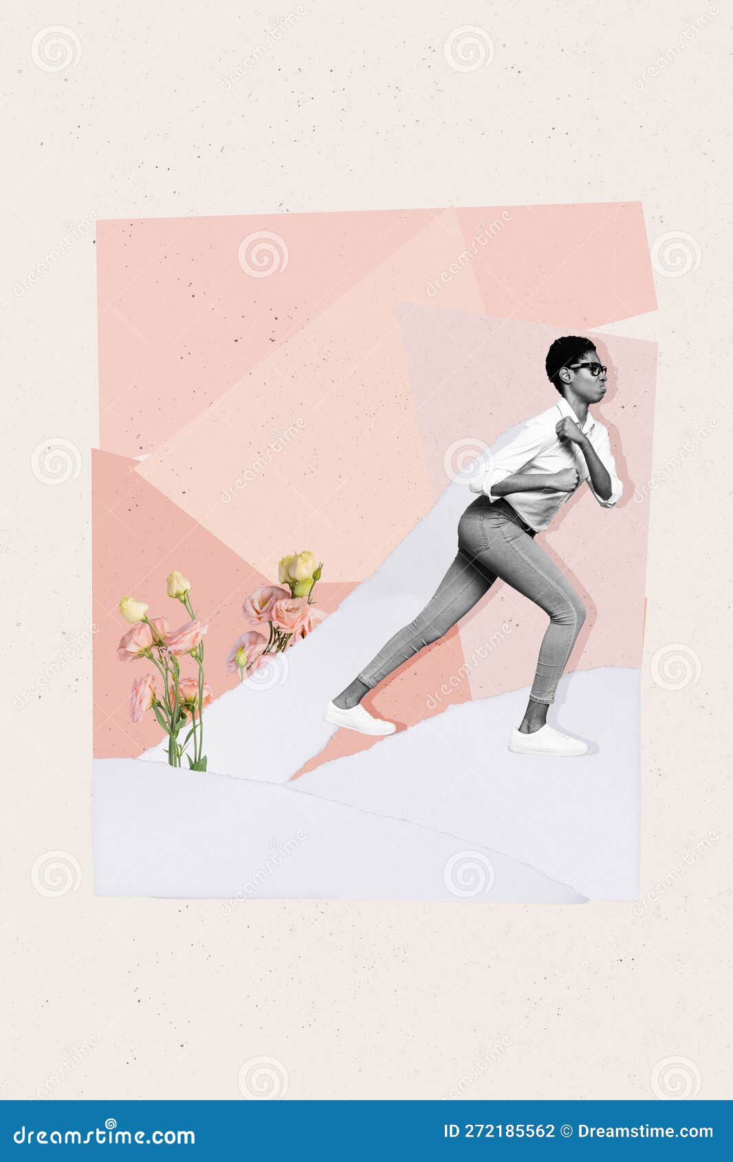 Creative Abstract Template Graphics Collage Image of Purposeful Lady ...