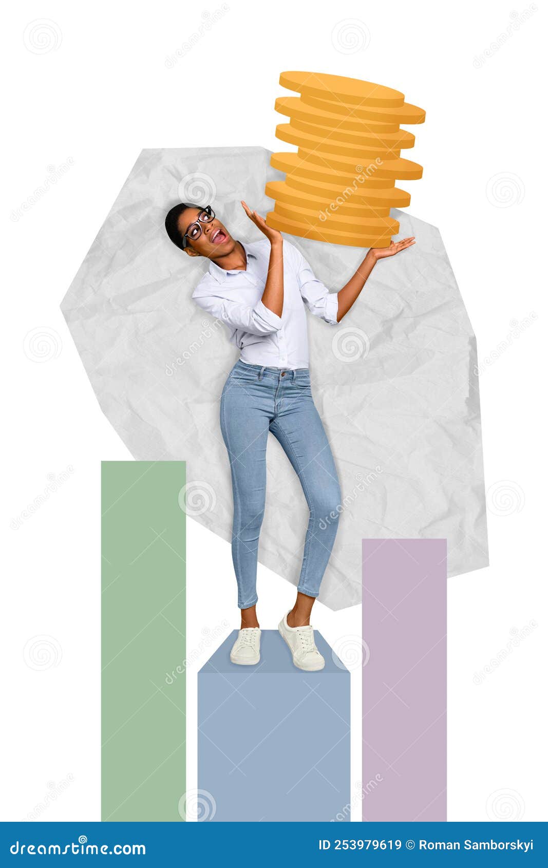 Creative Abstract Template Graphics Image of Happy Smiling Lady Guy ...