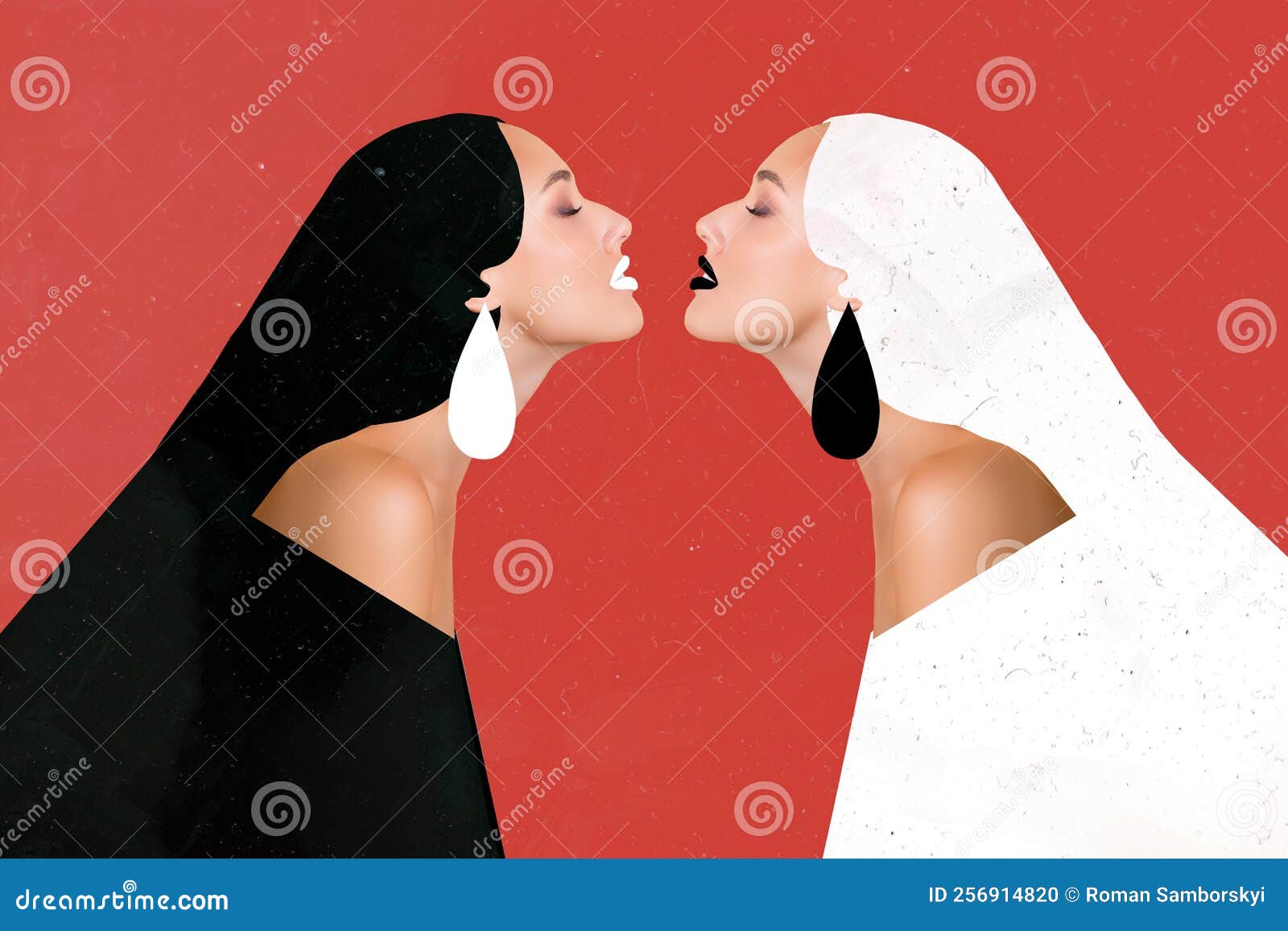 Creative Abstract Template Graphics Image of Adorable Black White ...