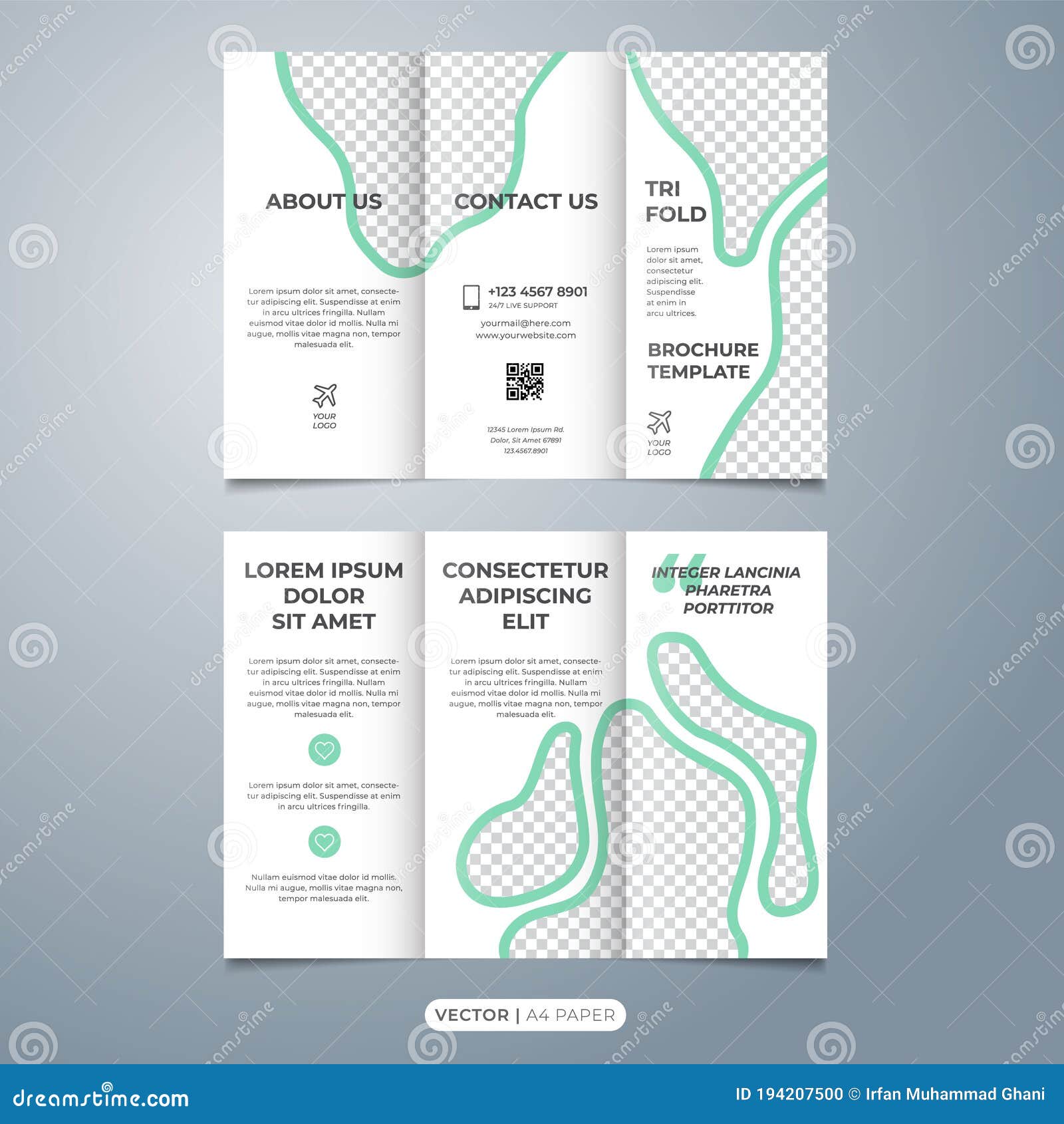 Creative Abstract Tri Fold Brochure Layout Template Vector Stock Vector ...