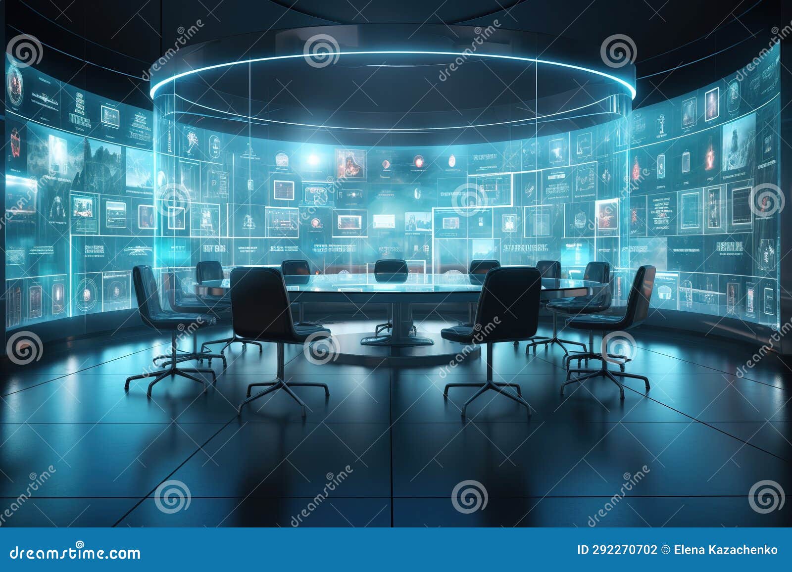 Creative Abstract Wireless Technology Hologram on Tv Display in a ...