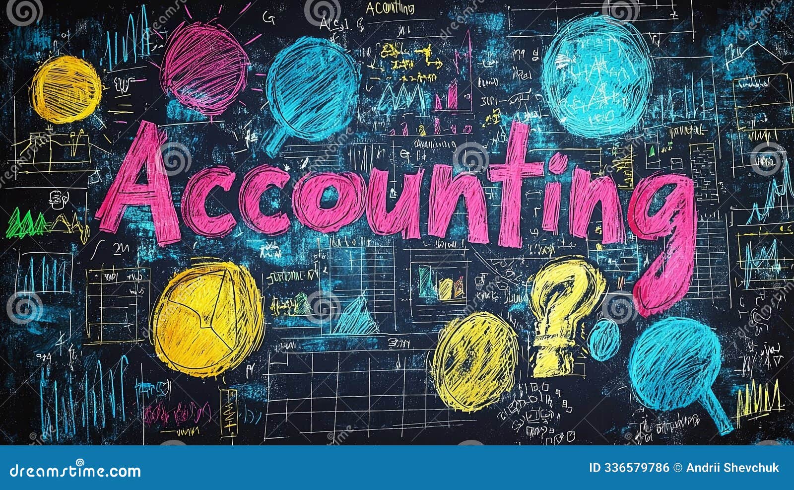 Creative Accounting Concept with Colorful Hand-drawn Illustrations ...