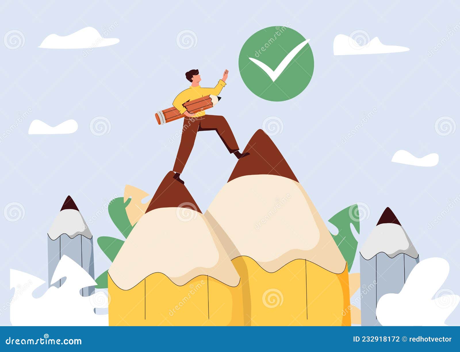 Creative Achievement or Education Skill Reach Success Tiny Person ...