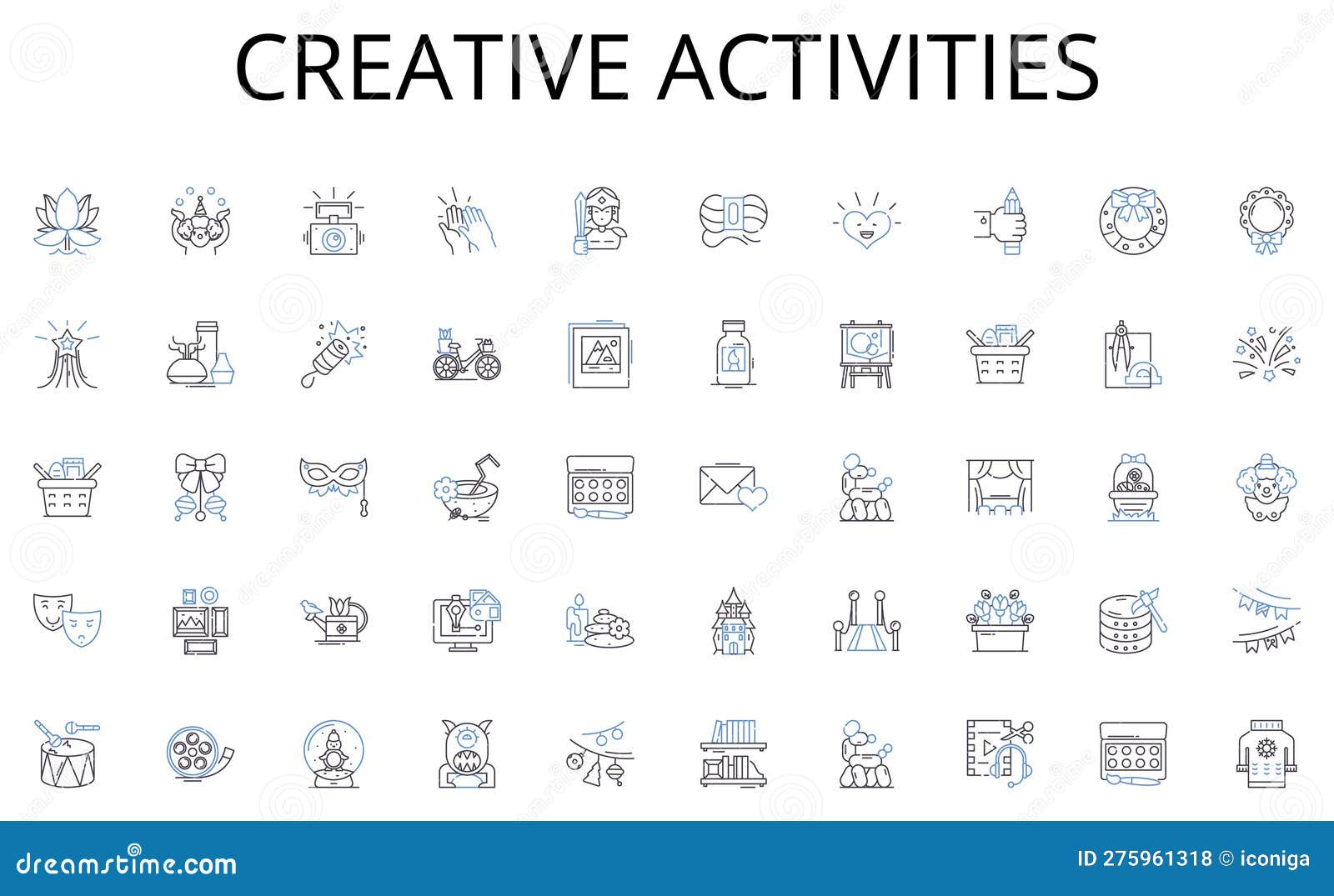 Creative Activities Line Icons Collection. Scanning, Automation ...