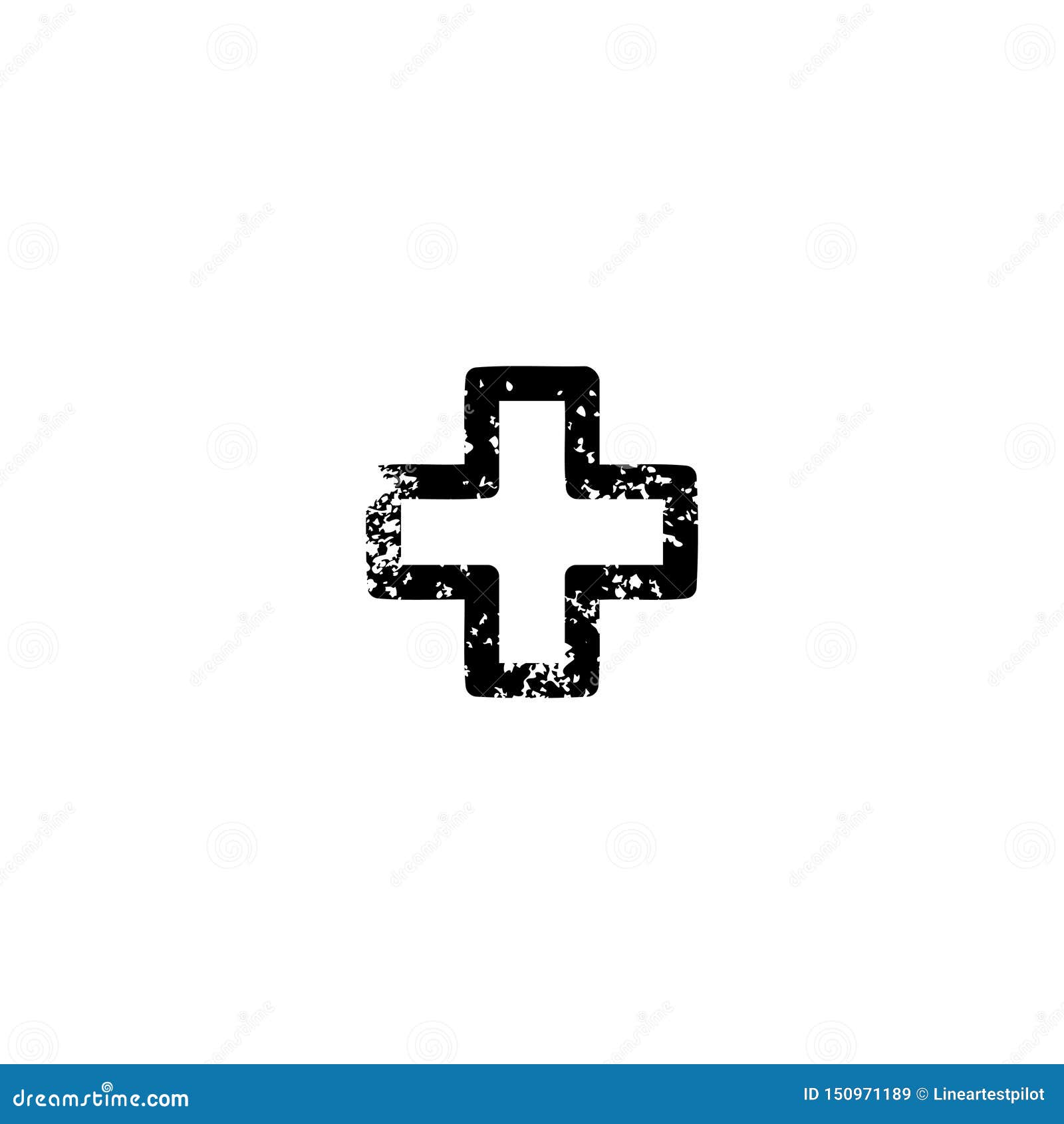 A Creative Addition Symbol Distressed Icon Stock Vector - Illustration ...