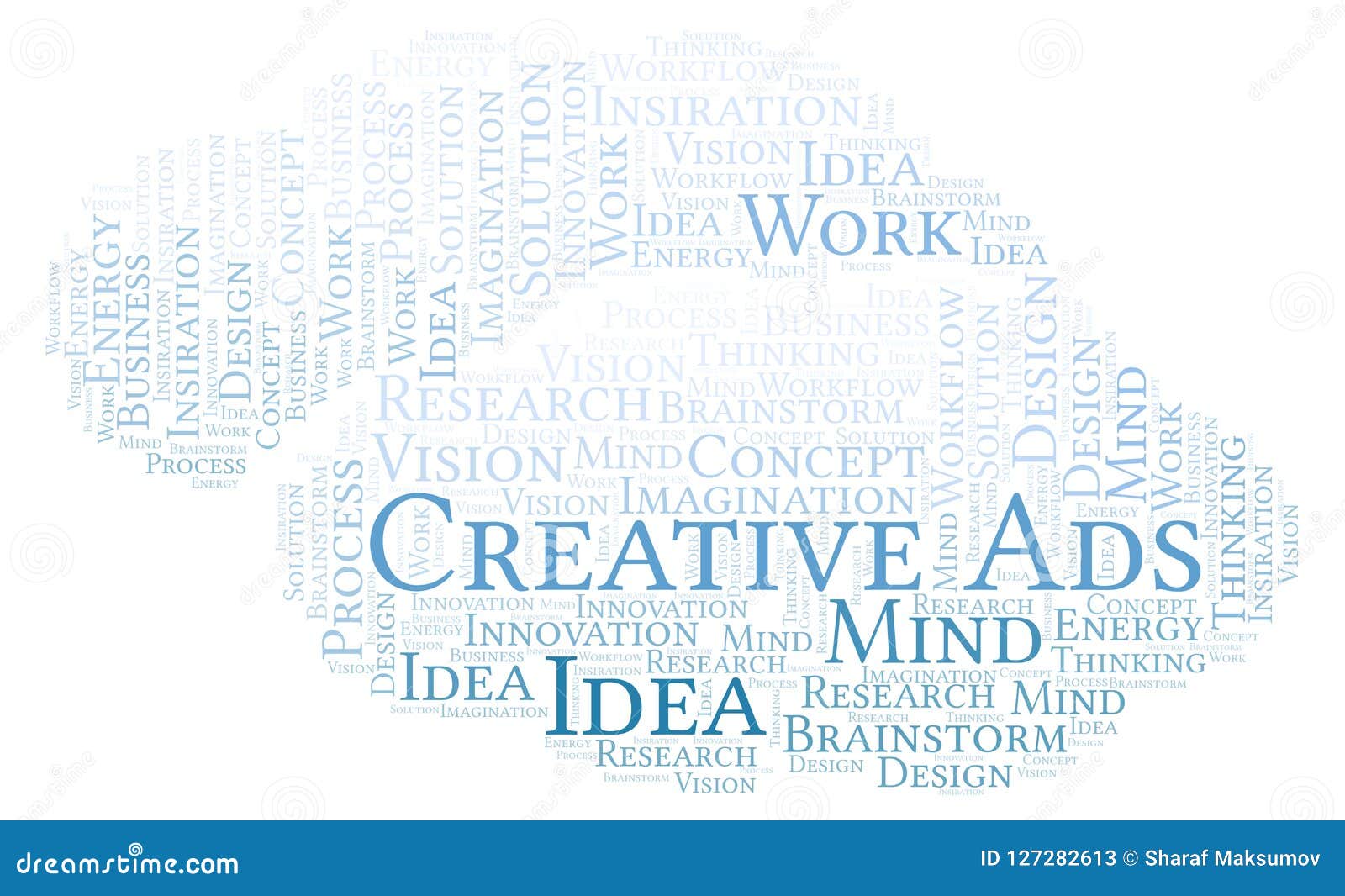 Creative Ads Word Cloud, Made with Text only. Stock Illustration ...