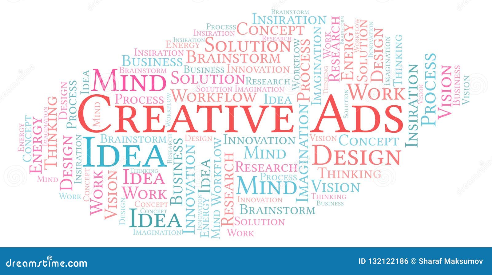 Creative Ads Word Cloud, Made with Text only Stock Illustration ...
