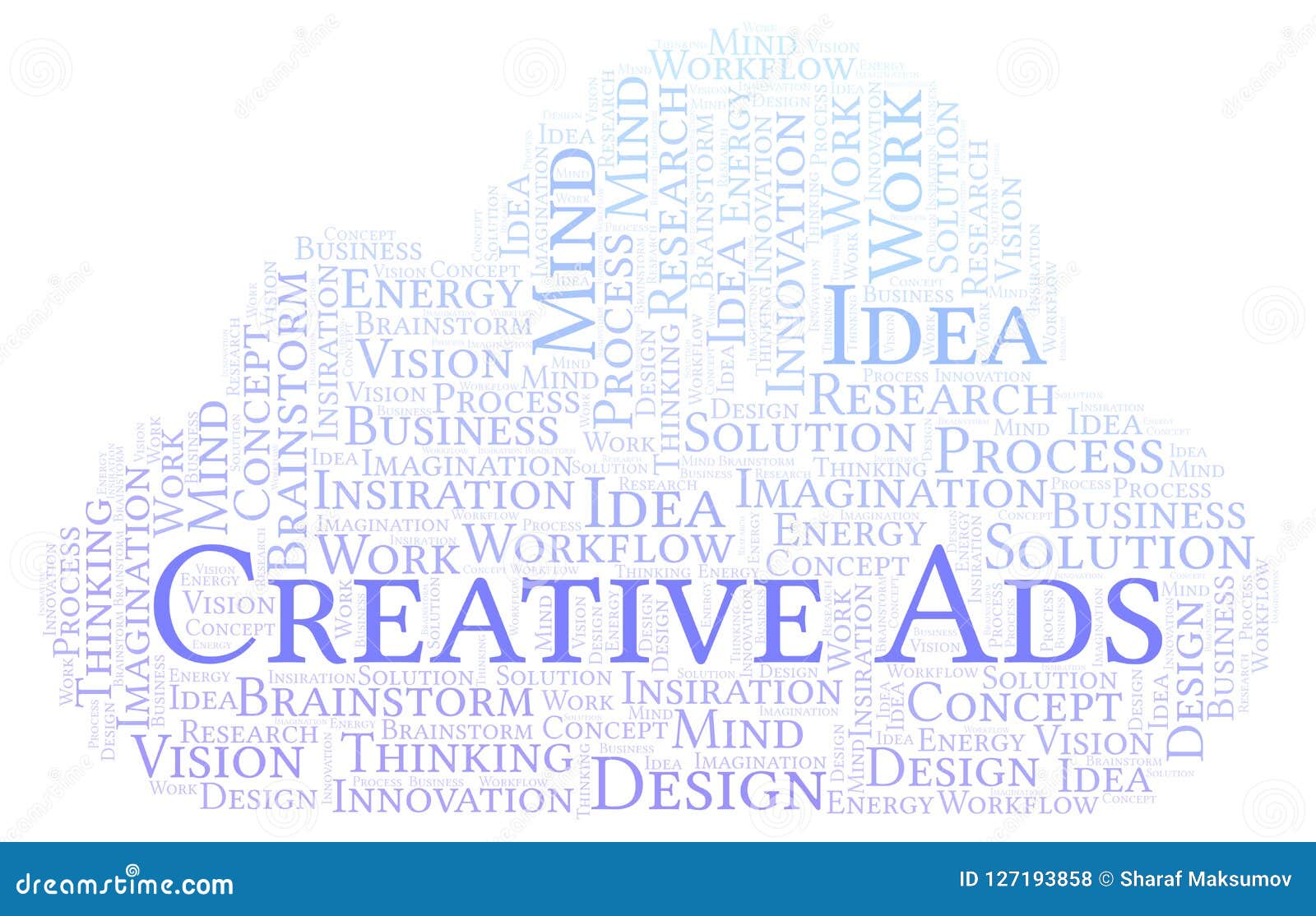 Creative Ads Word Cloud, Made with Text only. Stock Illustration ...