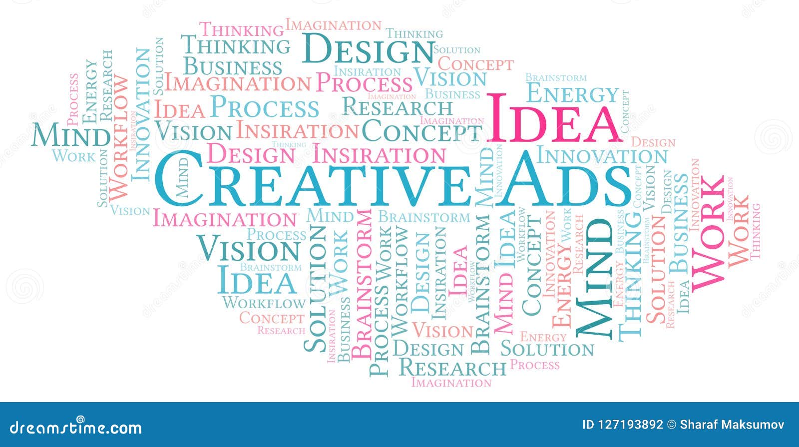 Creative Ads Word Cloud, Made with Text only. Stock Illustration ...