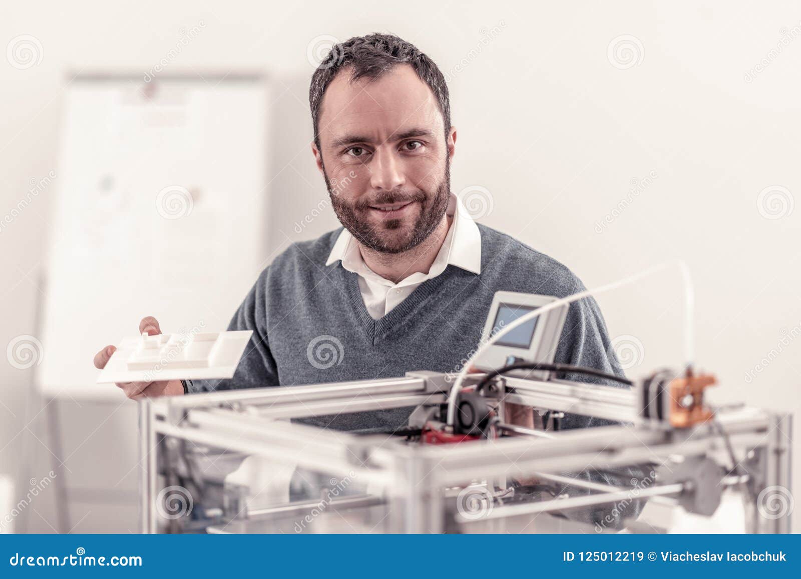 Creative Adult Designer Making a 3D Model Stock Image - Image of ...