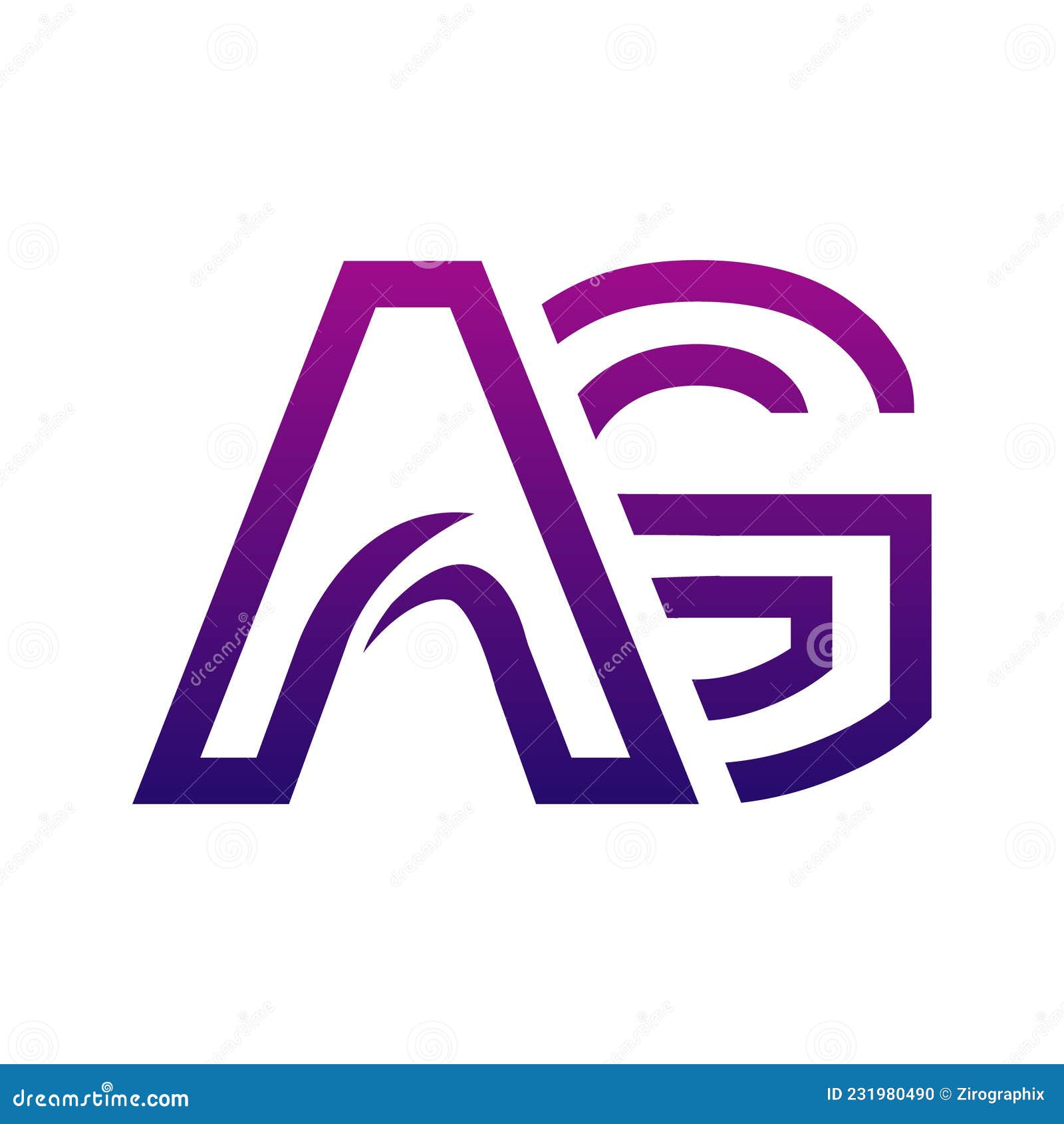 Creative AG Logo Icon Design Stock Vector - Illustration of edge ...