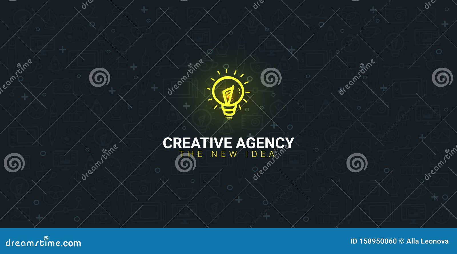 Creative Agency. Background with Doodle Design Elements. Stock Vector ...