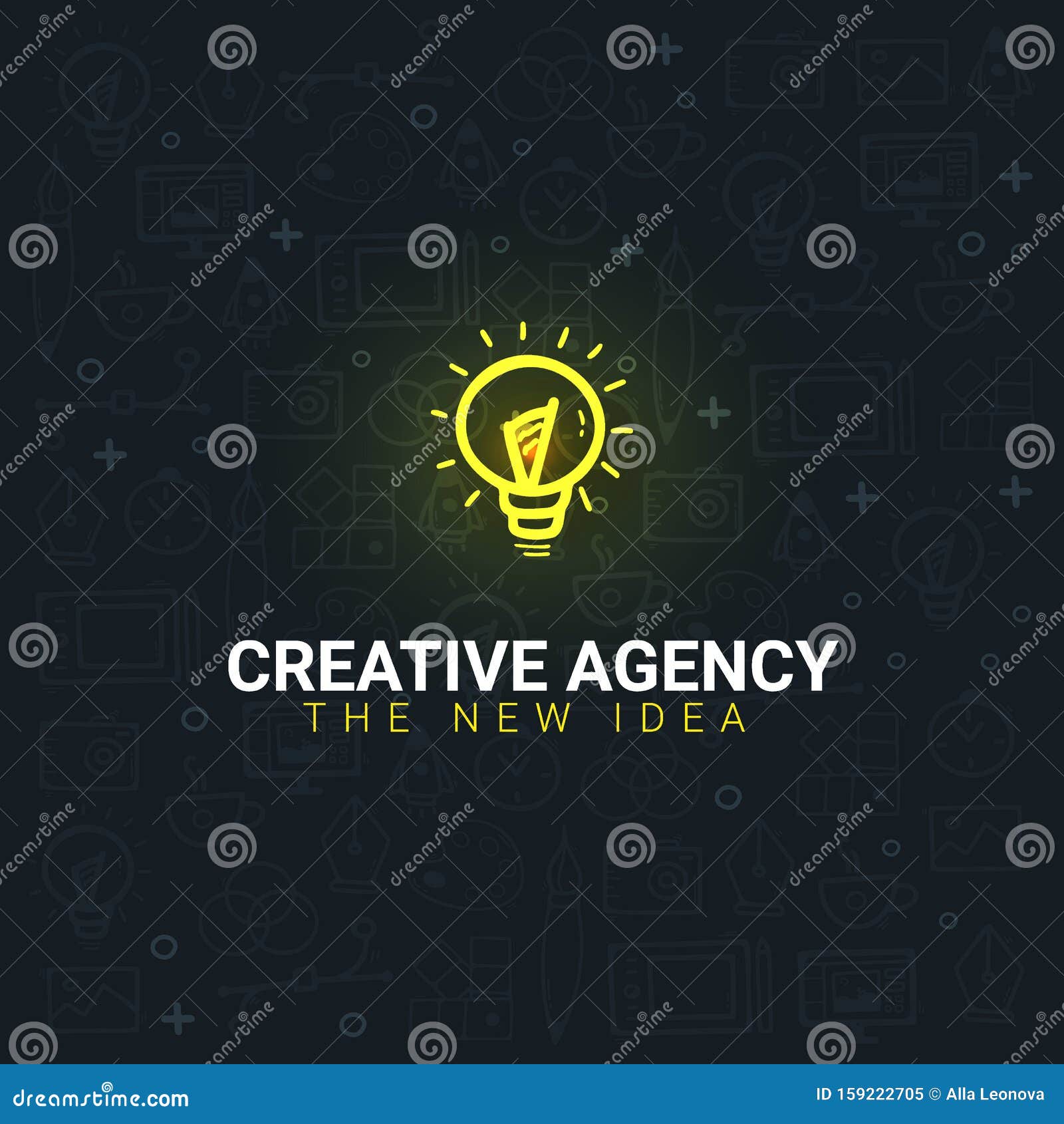 Creative Agency. Background with Doodle Design Elements. Stock Vector ...